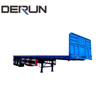 How is the flat bed trailer transported in a container?